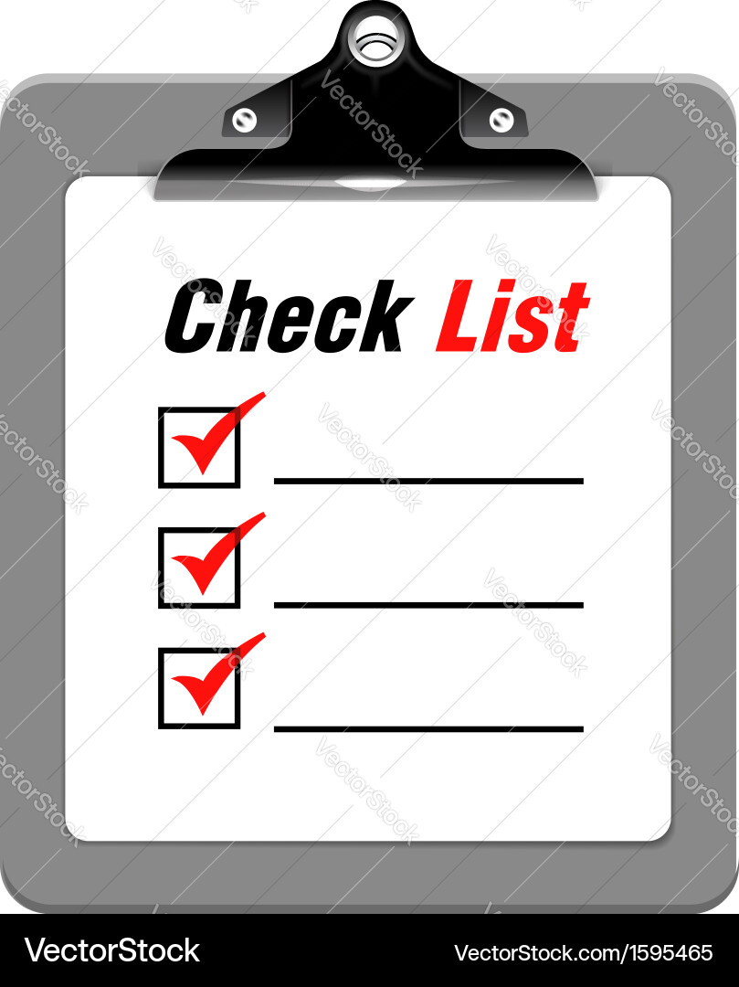 Clipboard with check list Royalty Free Vector Image