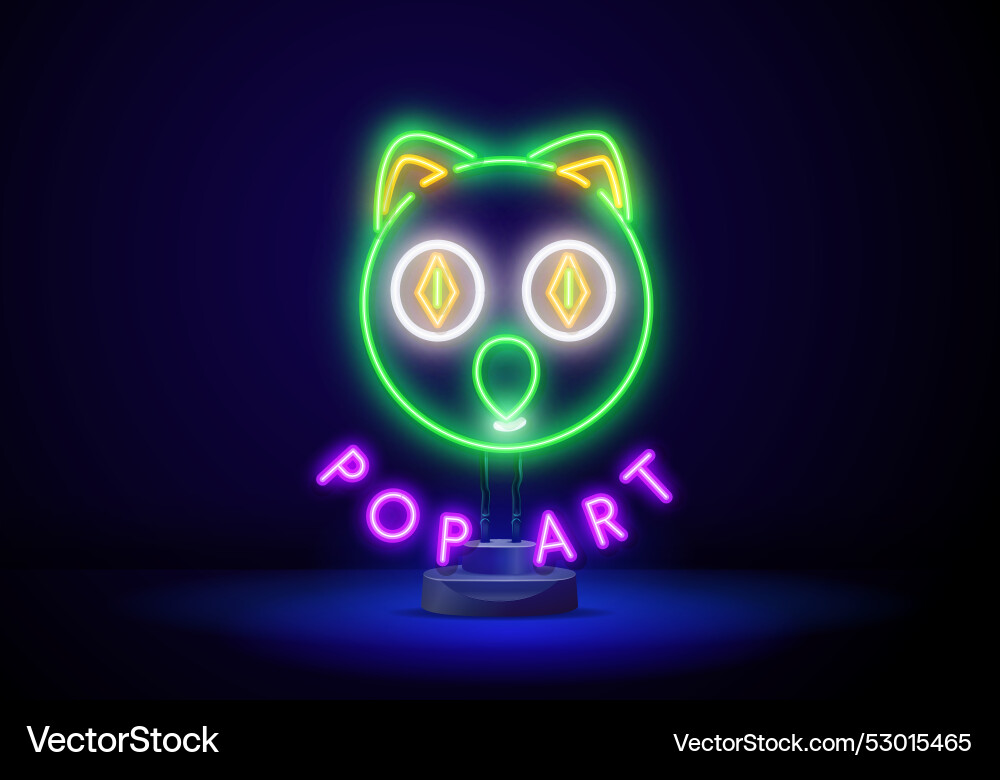 Emoticon surprised neon signs style text Vector Image