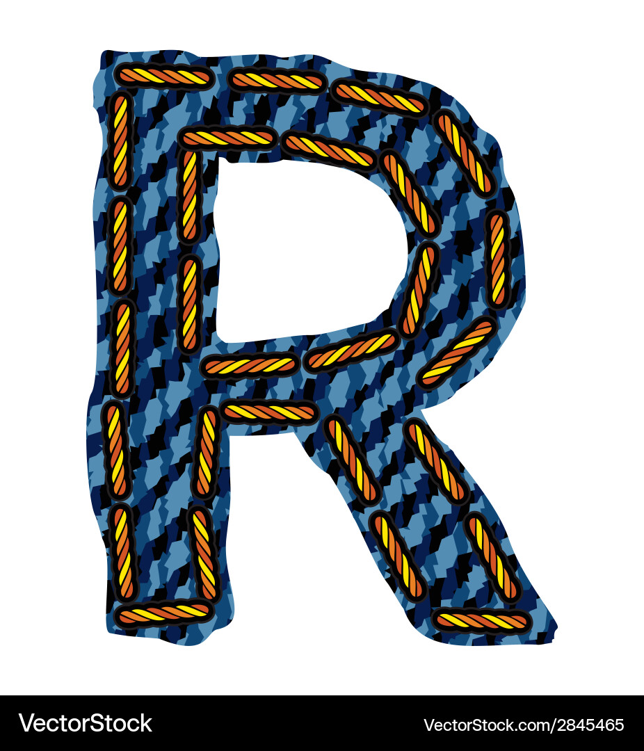 Farmerke tekstura slovo r resize Royalty Free Vector Image