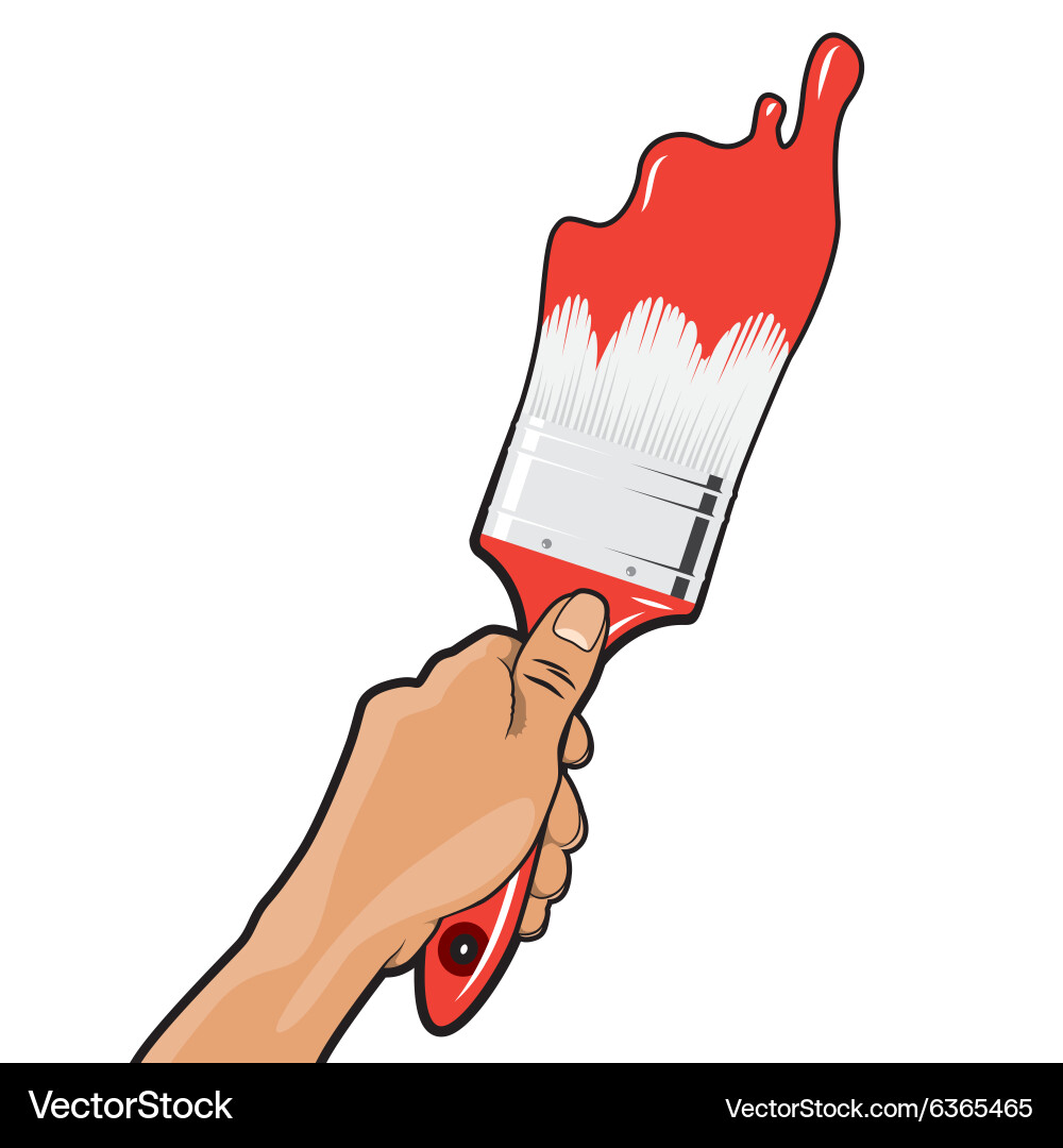 Hand paint brush Royalty Free Vector Image - VectorStock