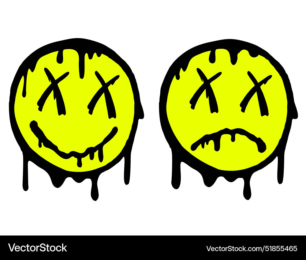 Melting Smile Acid Rave Royalty Free Vector Image