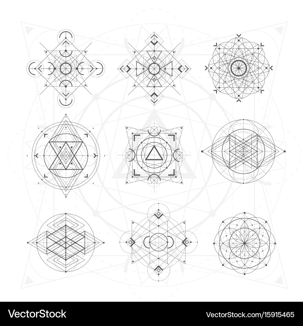 Sacred Geometry Symbol Set Royalty Free Vector Image