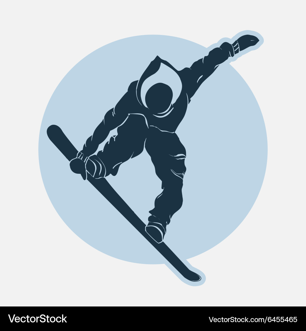 Snowboarding sport emblem Royalty Free Vector Image
