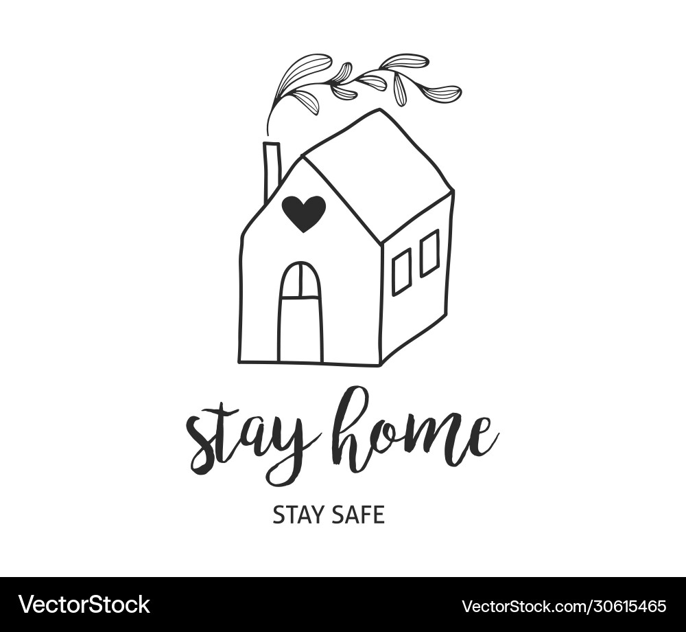 Stay at home safe logos Royalty Free Vector Image