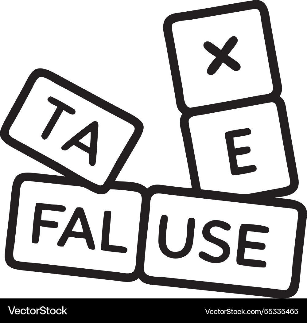 True false symbols accept rejected evaluation yes Vector Image