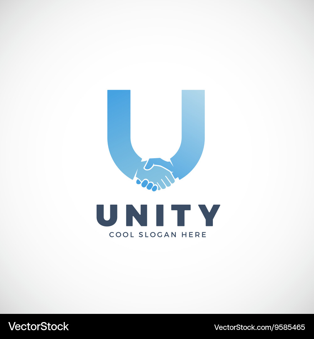Unity abstract sign symbol or logo Royalty Free Vector Image