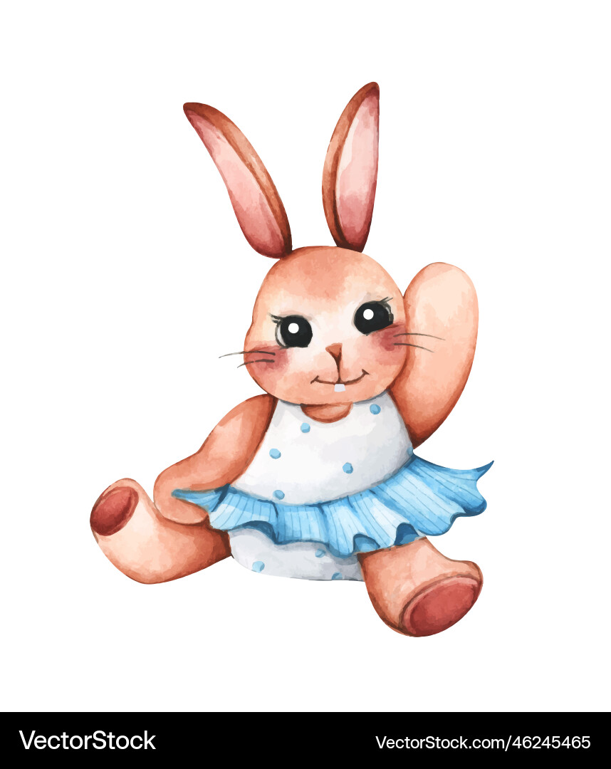 Watercolor Easter Bunny Royalty Free Vector Image