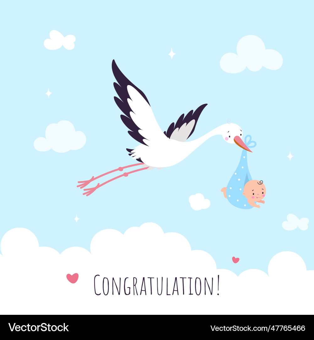 Baby shower congratulations printable card Vector Image