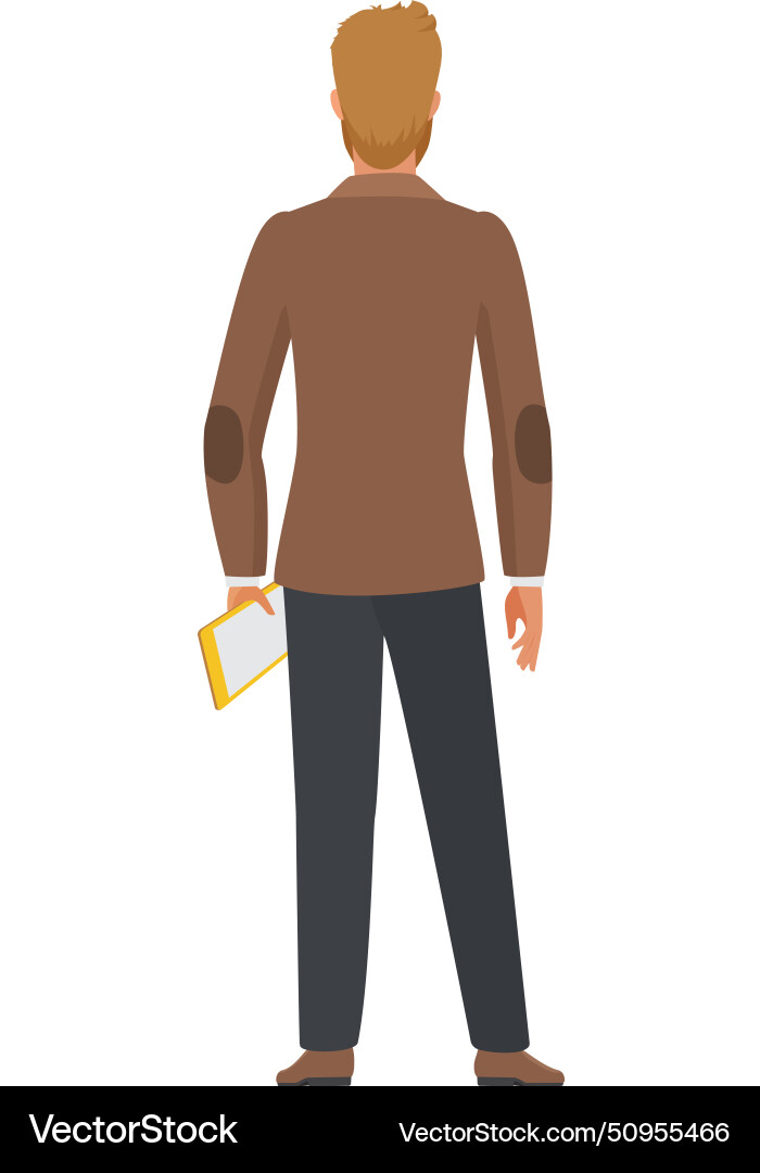 Back view of teacher professor or manager Vector Image