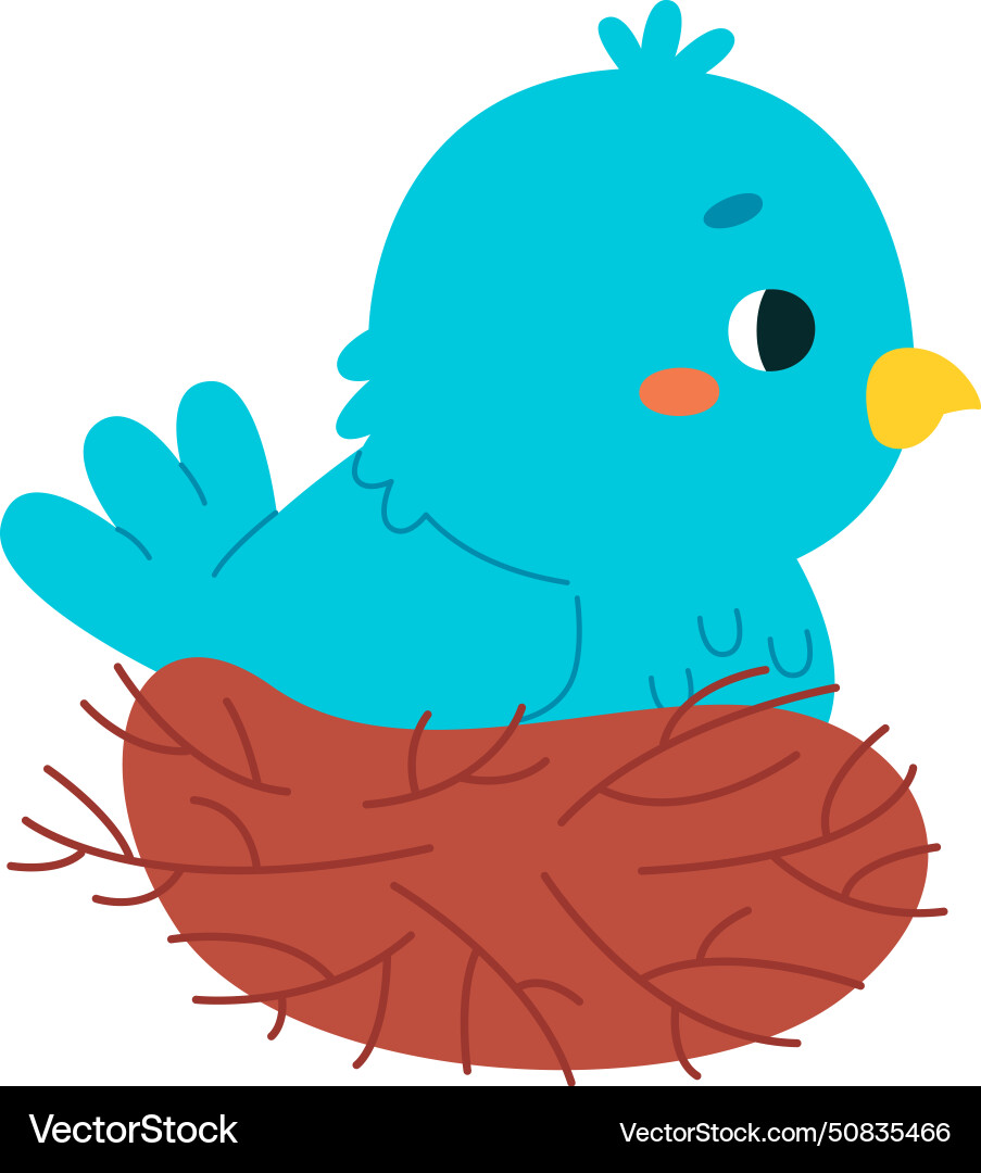 Bird on nest Royalty Free Vector Image - VectorStock