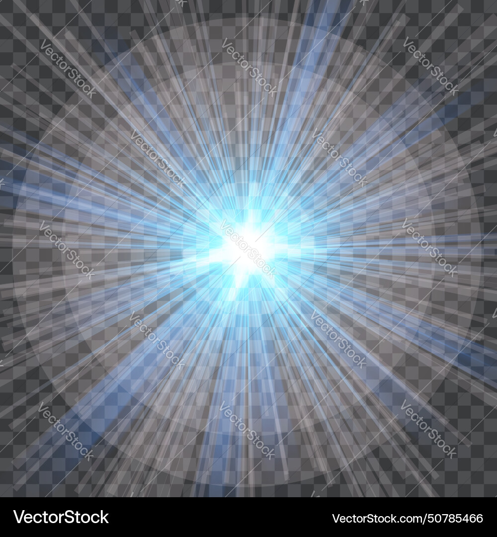 Blue shine on transparent background Royalty Free Vector
