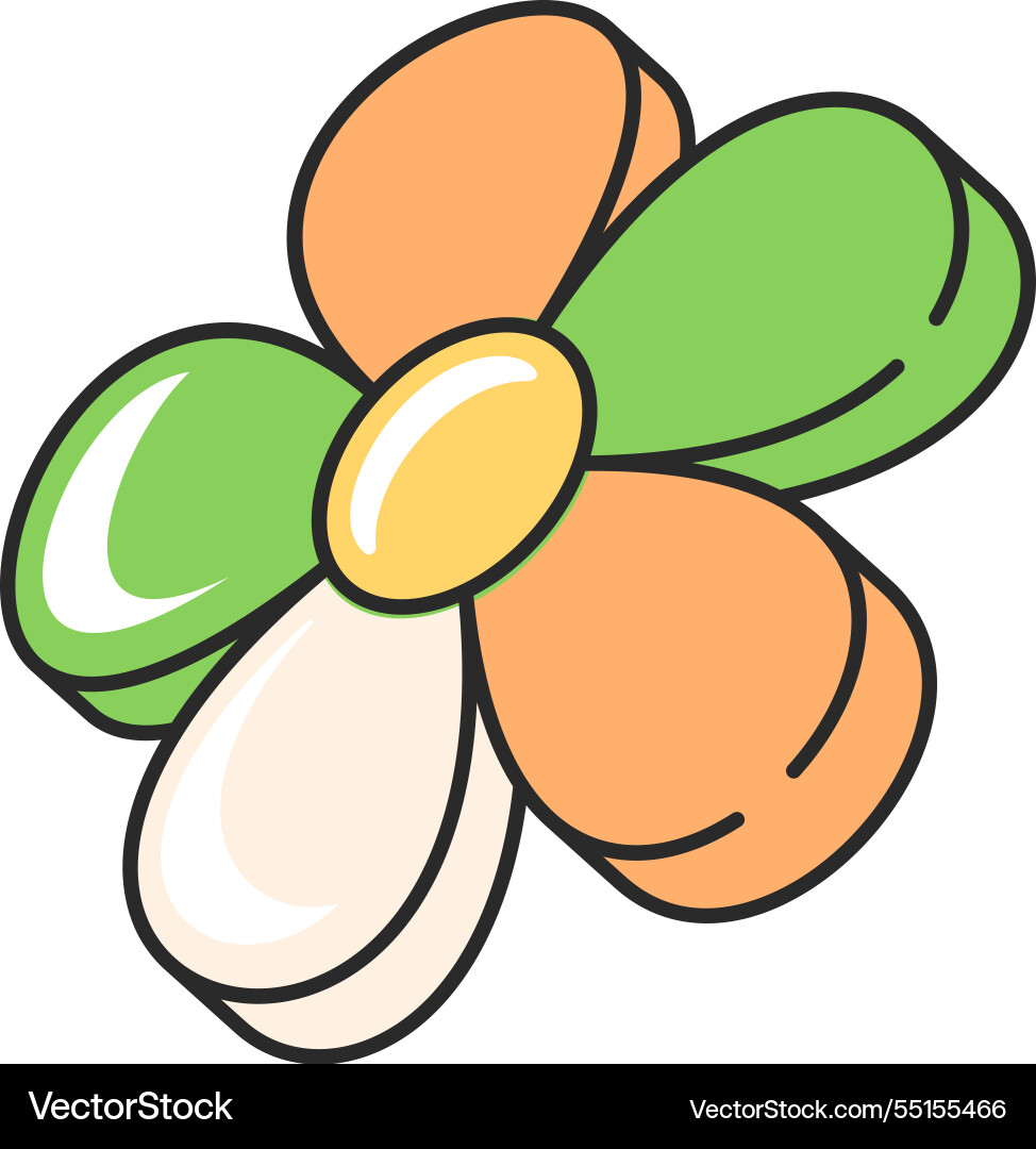 Colored clover flower patrick day Royalty Free Vector Image