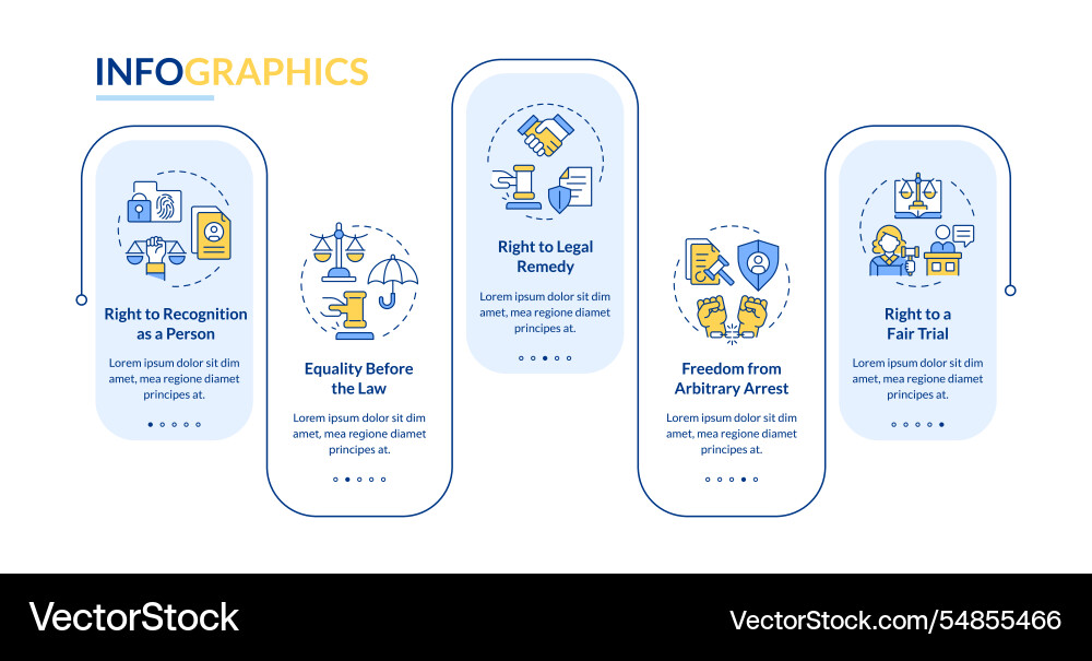 Legal human rights rectangle infographic Vector Image