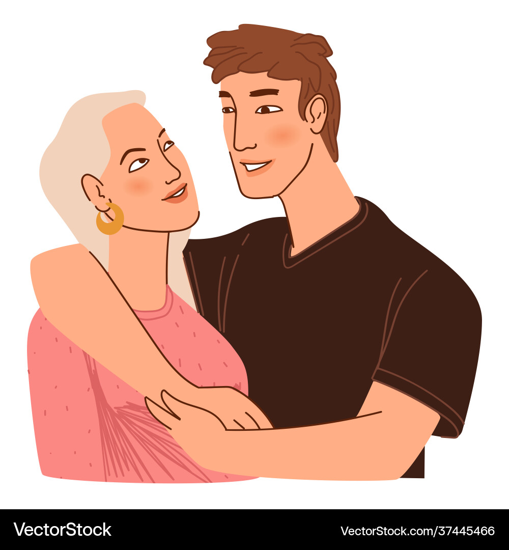 Loving Elderly Couple Royalty Free Vector Image