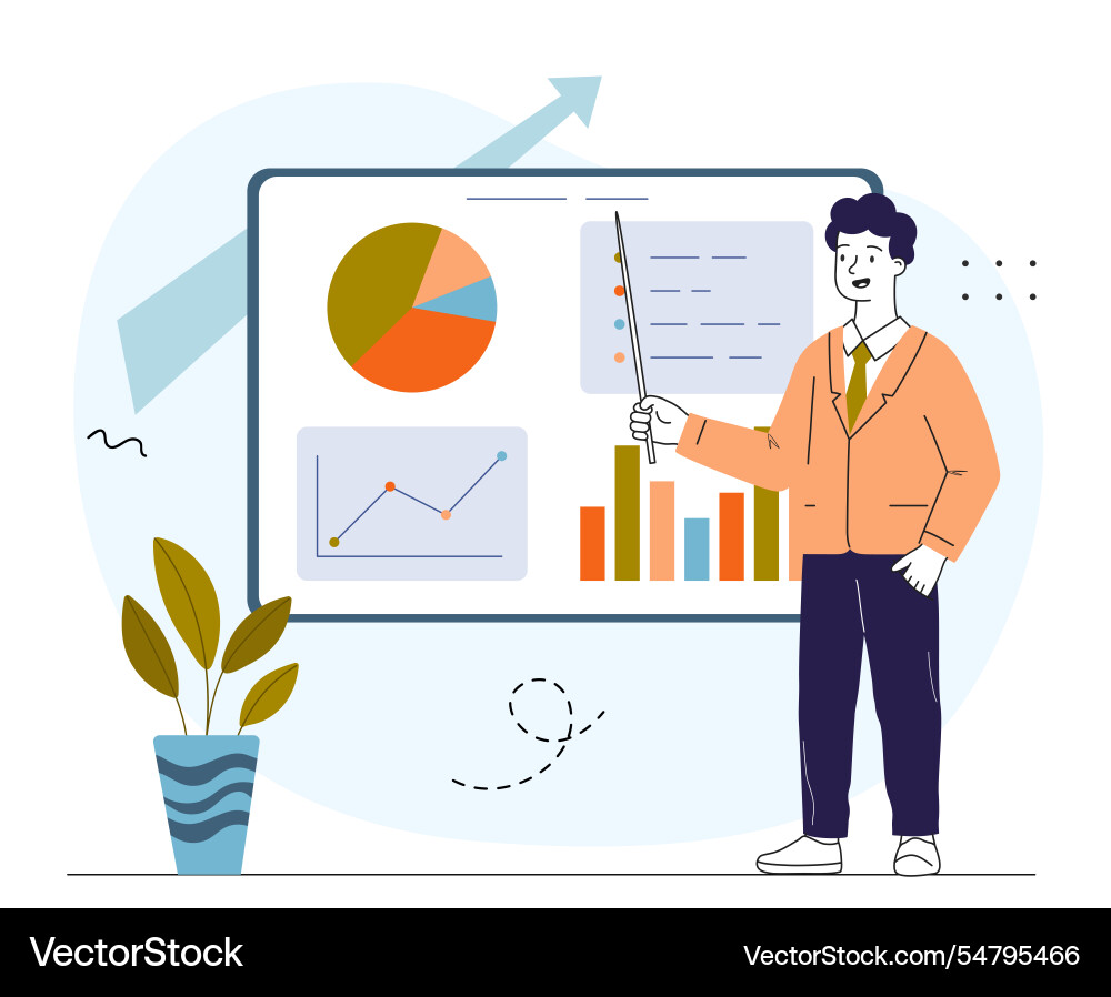 Man with business presentation businessman Vector Image