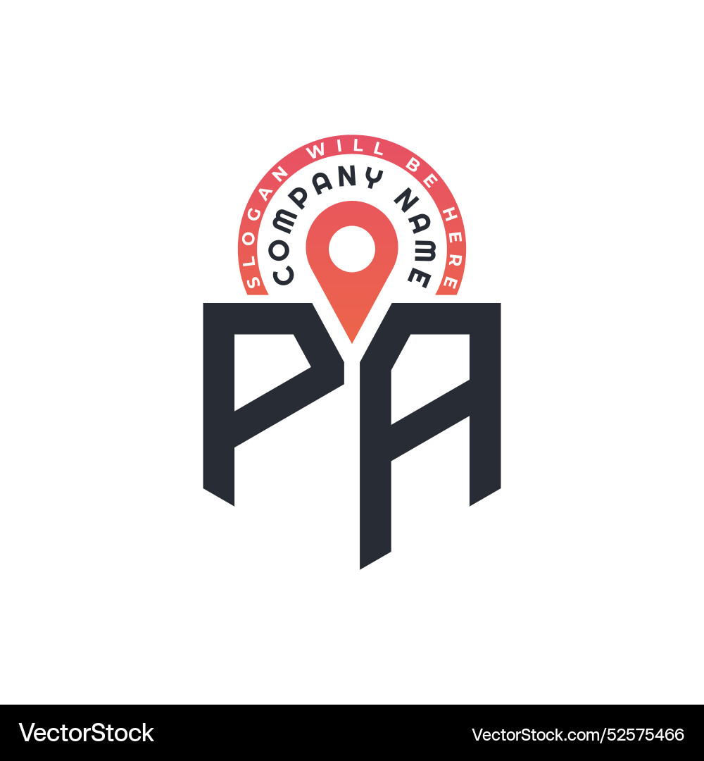 Pa location logo design for human resources Vector Image