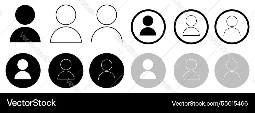 User profile icon set person identity Royalty Free Vector