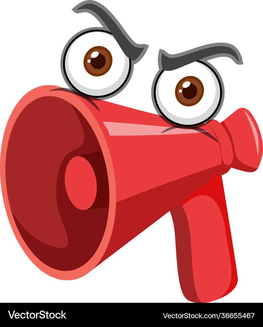 Angry Megaphone Cartoon Character Royalty Free Vector Image