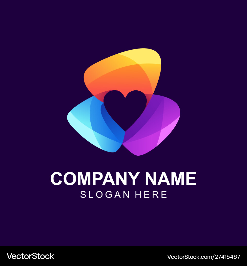 Awesome colorful love logo design Royalty Free Vector Image