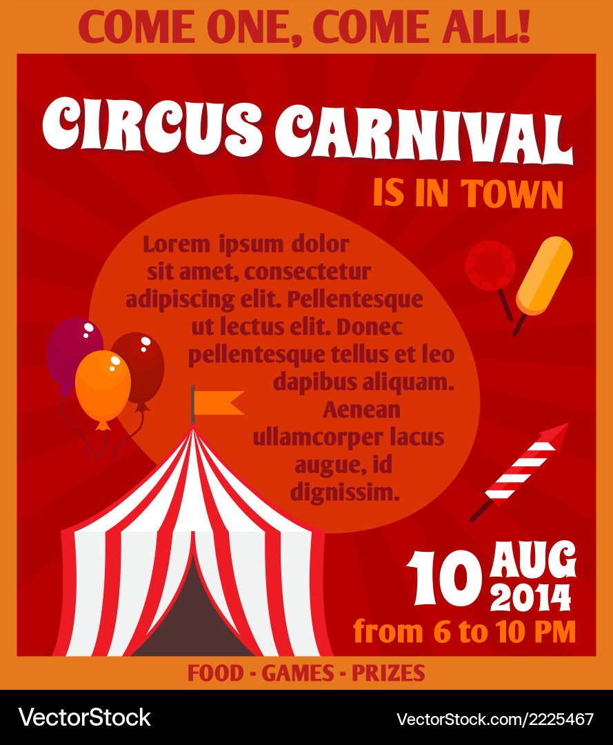 Circus advertising poster Royalty Free Vector Image