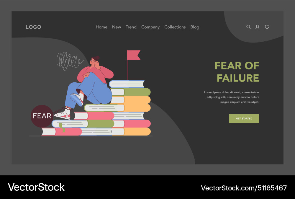 Educational stress web or landing disheartened Vector Image