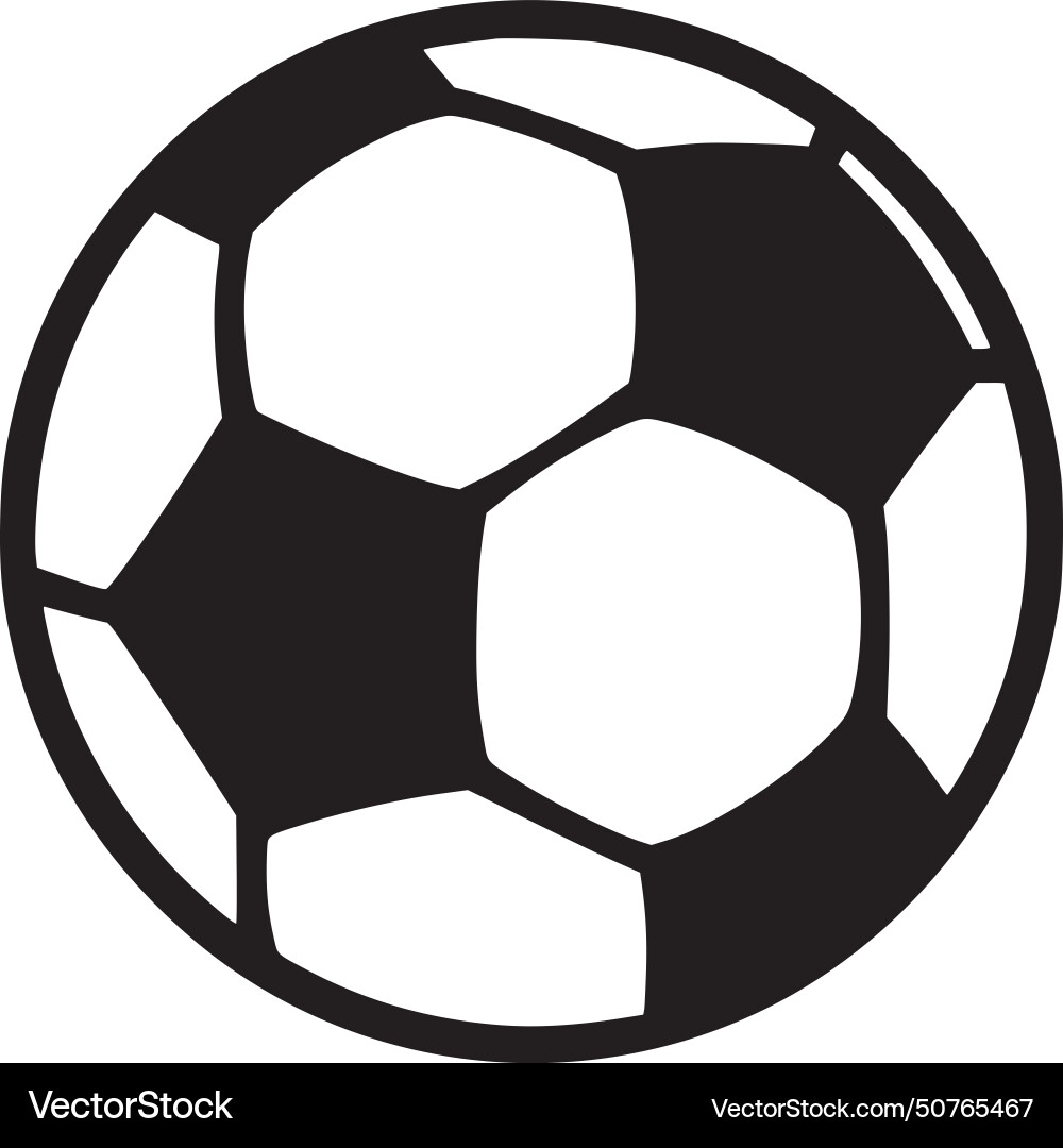 Football - black and white Royalty Free Vector Image