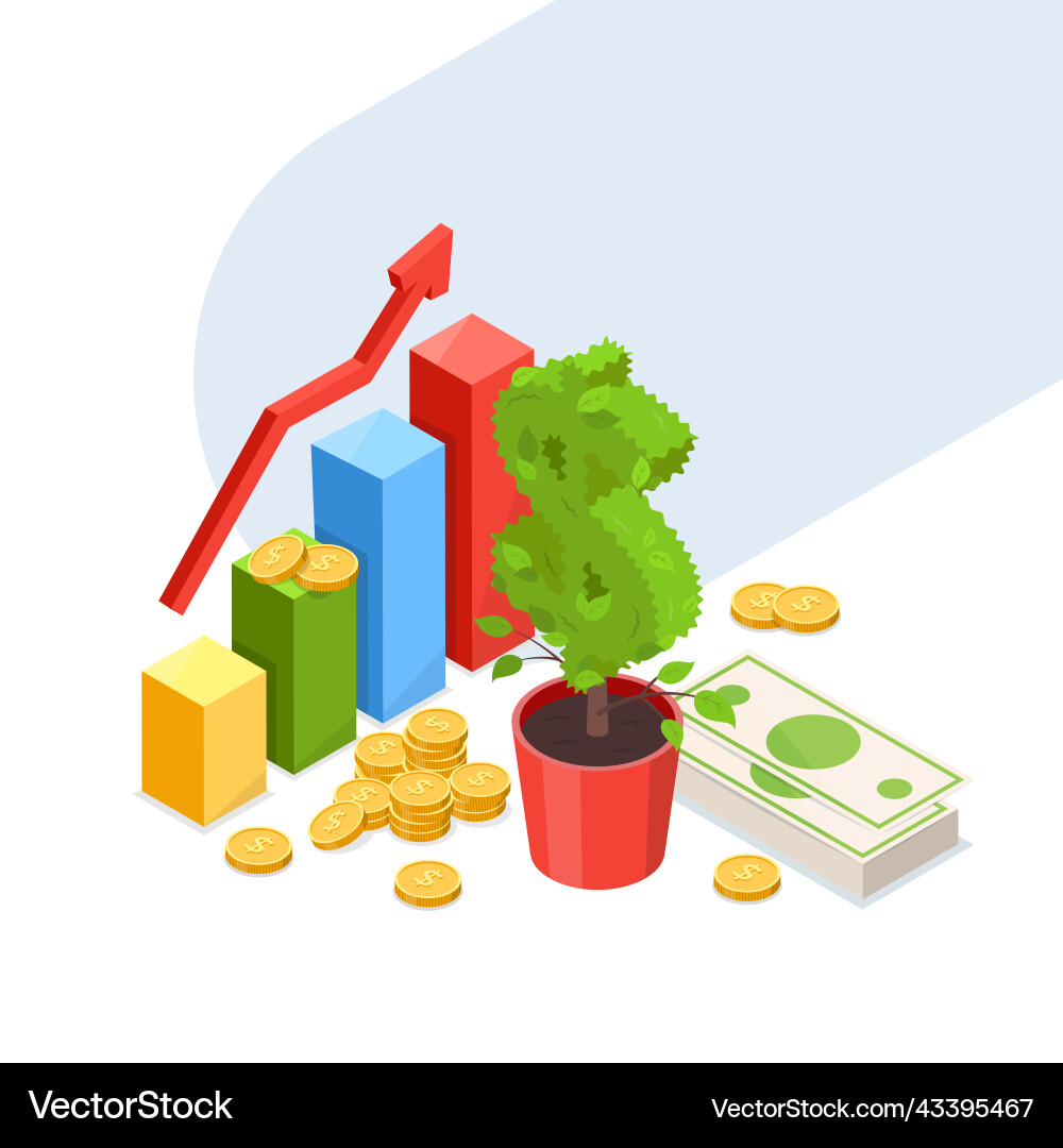 Investment development and finance growth Vector Image