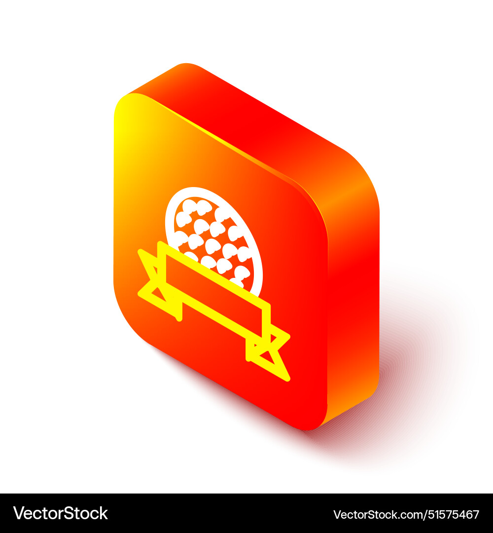 Isometric line golf ball icon isolated on white Vector Image