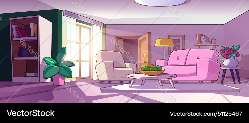 Modern living room interior Royalty Free Vector Image