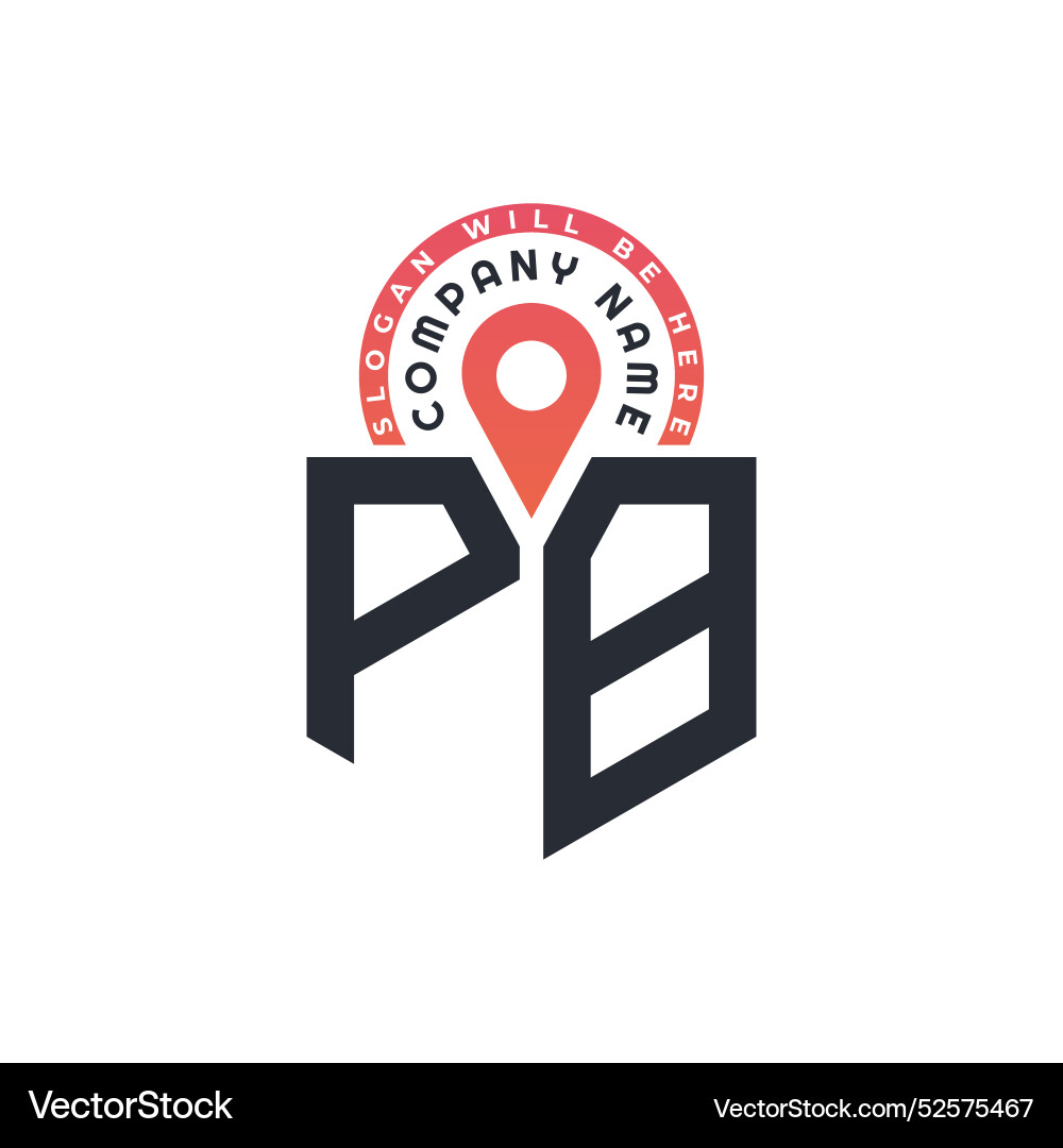 Pb location logo design for human resources Vector Image