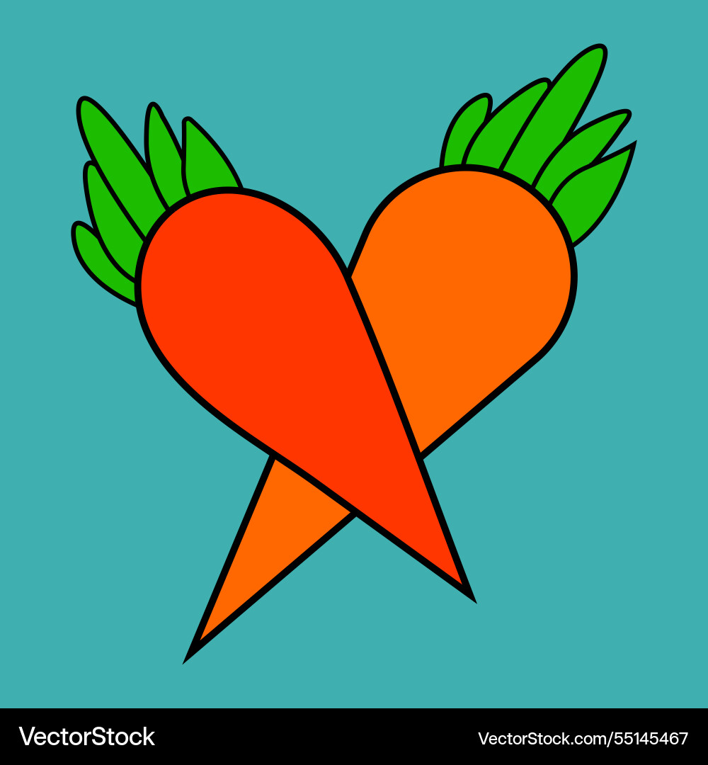 Simple carrot art Royalty Free Vector Image - VectorStock