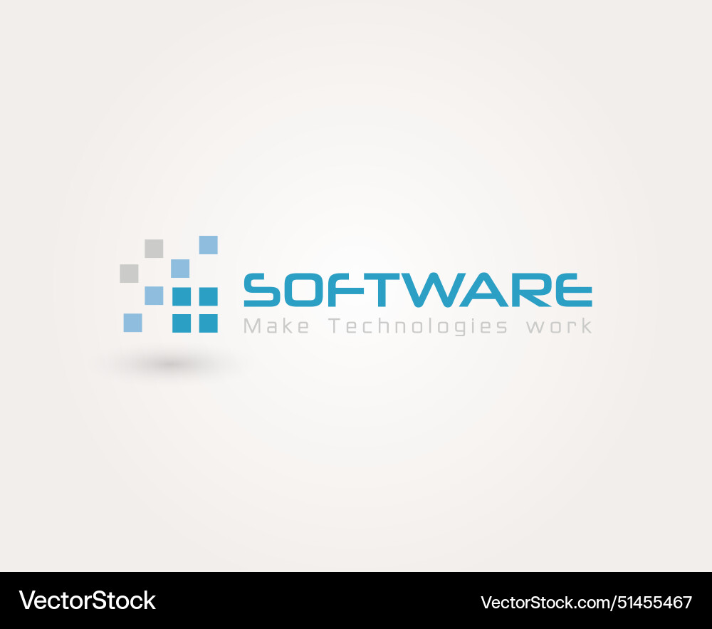 Software and technology company logo Royalty Free Vector