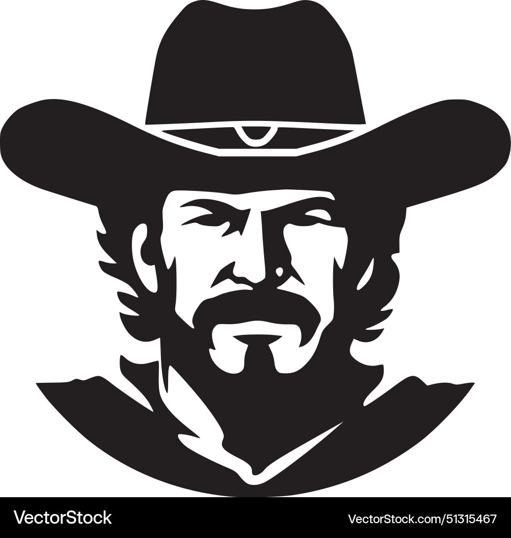 Western - minimalist and flat logo Royalty Free Vector Image