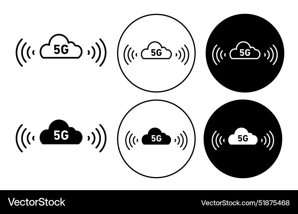 5g symbol icon outline flat Royalty Free Vector Image