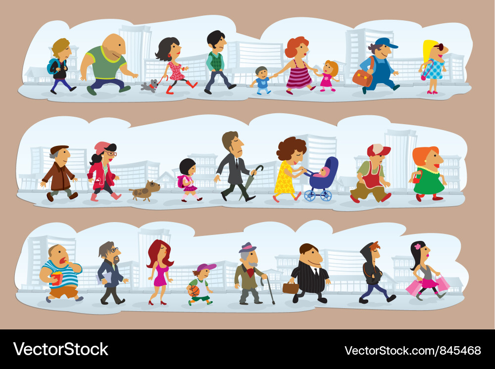 Characters on street Royalty Free Vector Image