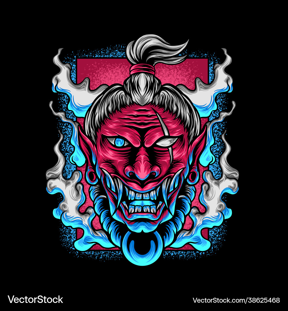 Devil samurai japan Royalty Free Vector Image - VectorStock