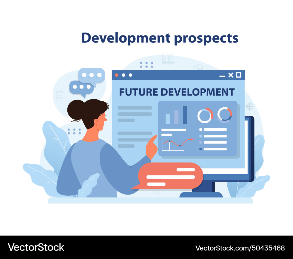 Focused professional analyzing future development Vector Image