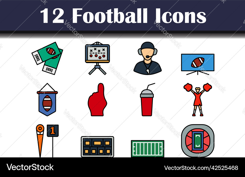 Football icon set Royalty Free Vector Image - VectorStock