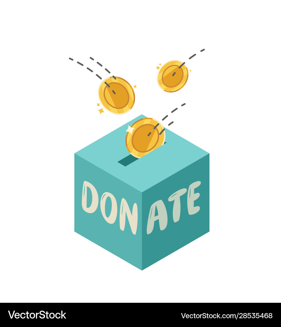 Fundraising in donation box donate finance Vector Image