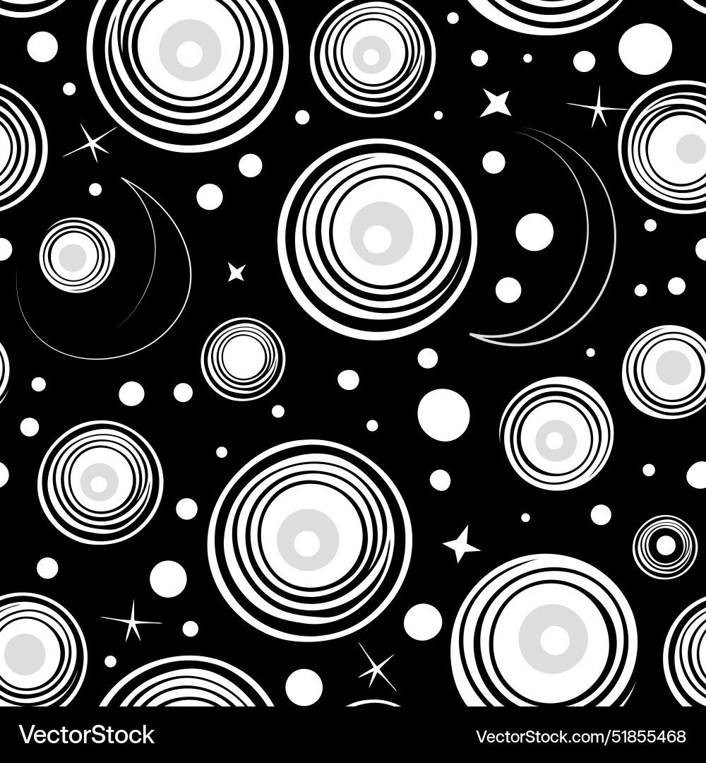 Hand drawn seamless space pattern Royalty Free Vector Image