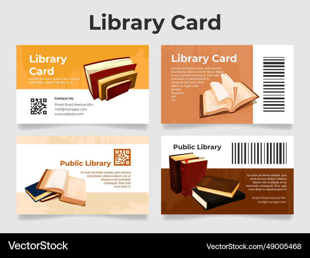 Library business card design template education Vector Image