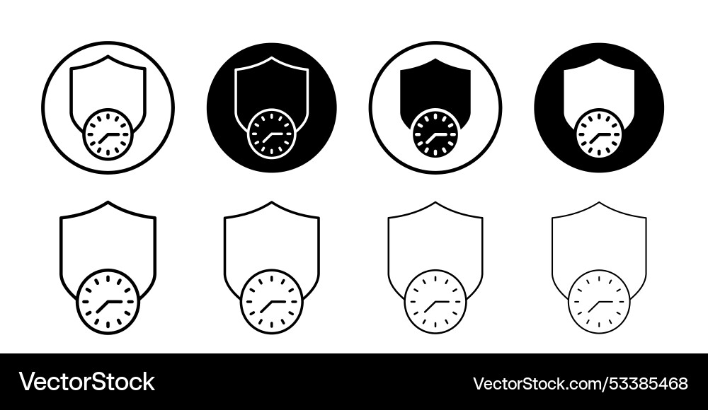 Long term protection icon logo set Royalty Free Vector Image