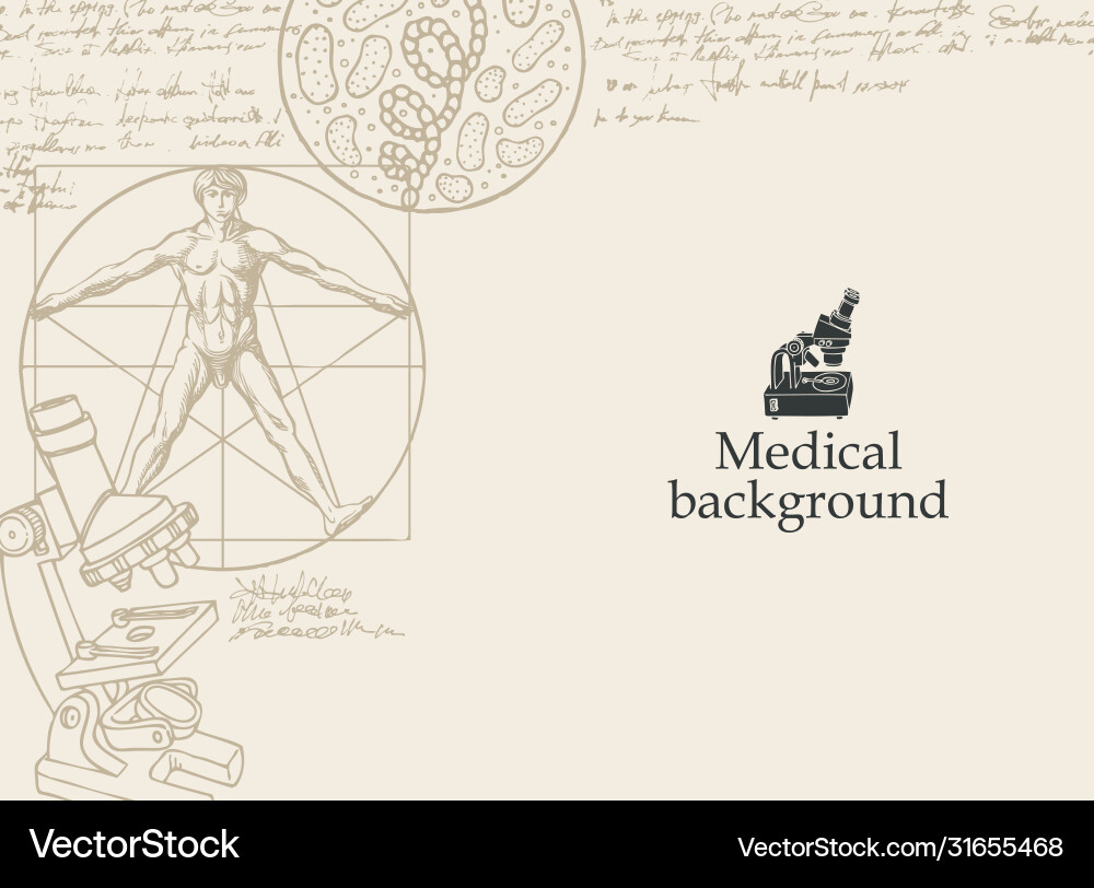 Medical backdrop with drawings and place for text Vector Image