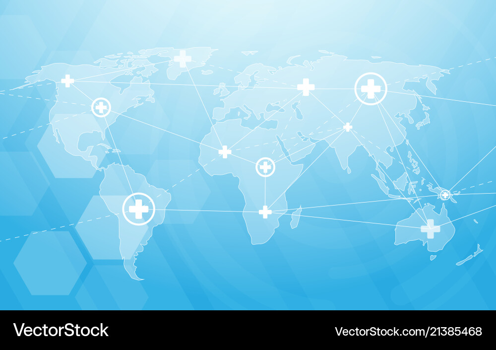 Medicine and science with world map Royalty Free Vector