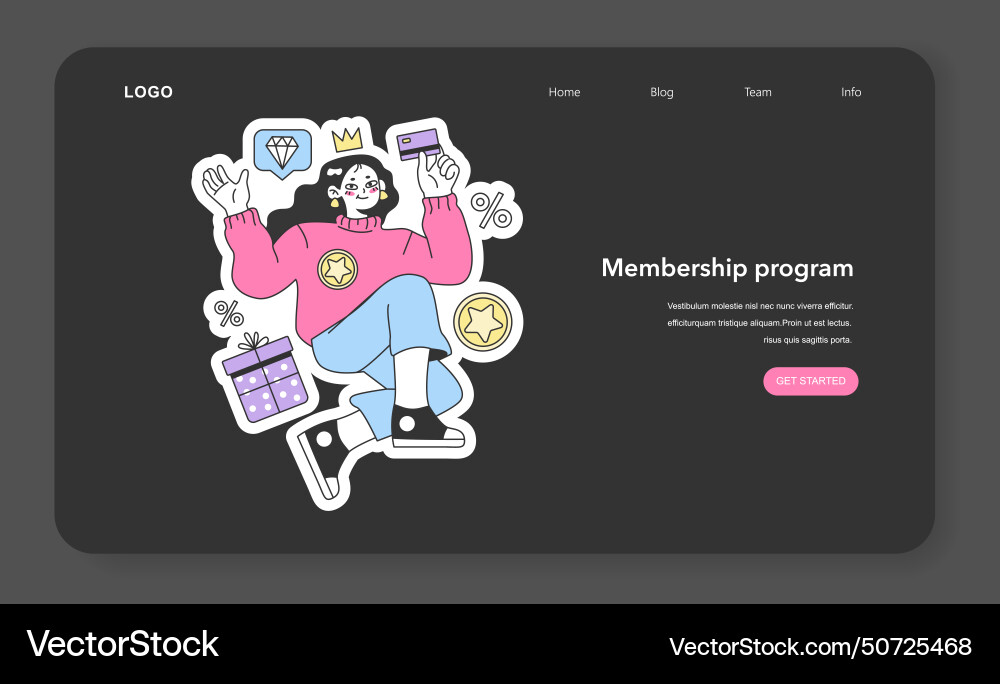 Membership program with rewards and offers Vector Image
