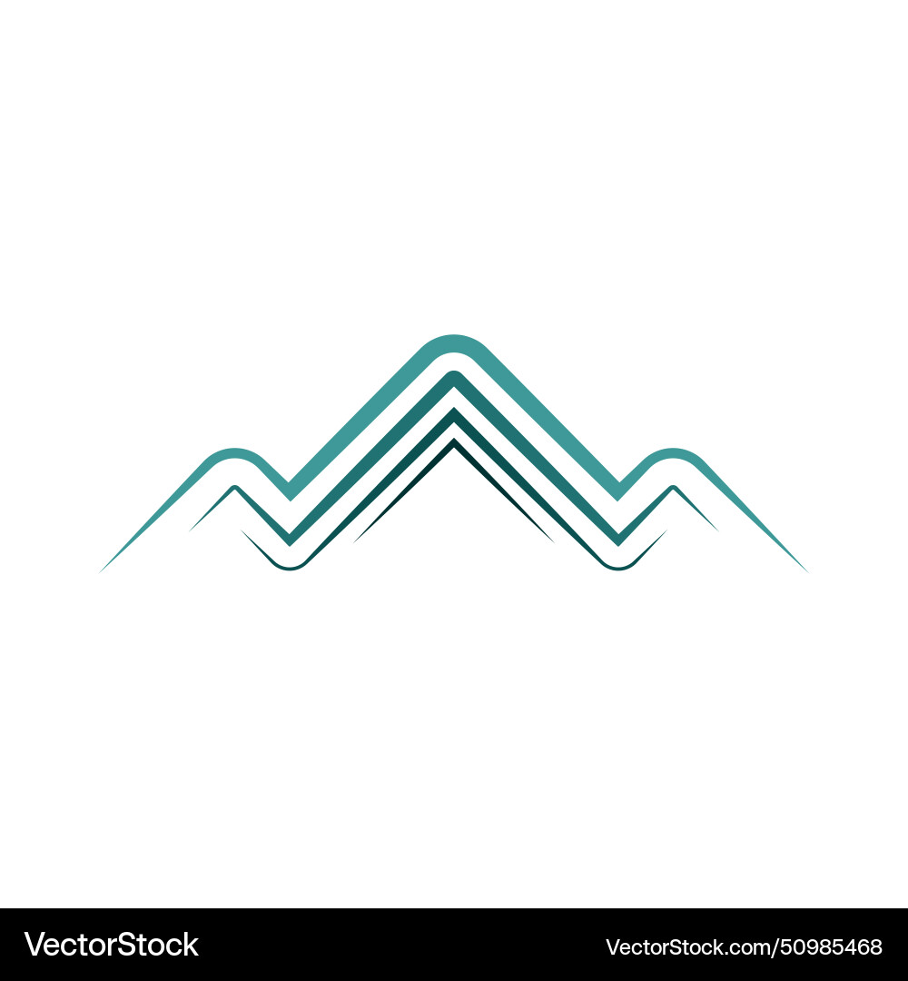 Mountain blue icon logo design Royalty Free Vector Image