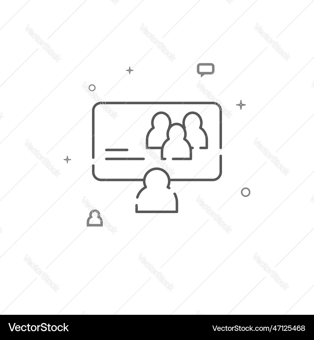 Video conferencing simple line icon symbol Vector Image