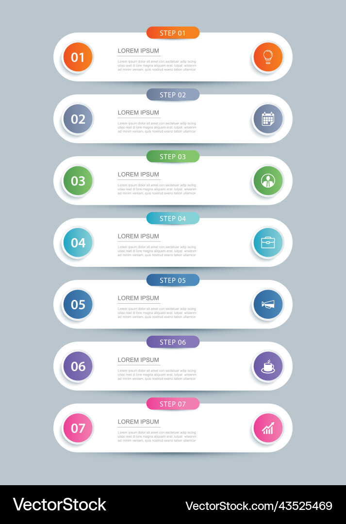7 data infographics tab paper index template Vector Image 7 data infographics tab paper index template Vector Image