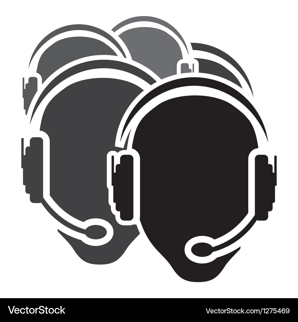 Call Center Icon Set Royalty Free Vector Image