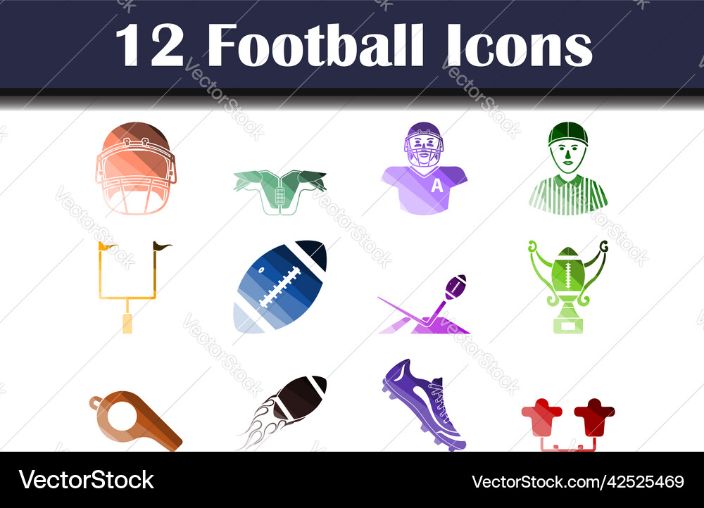 Football icon set Royalty Free Vector Image - VectorStock
